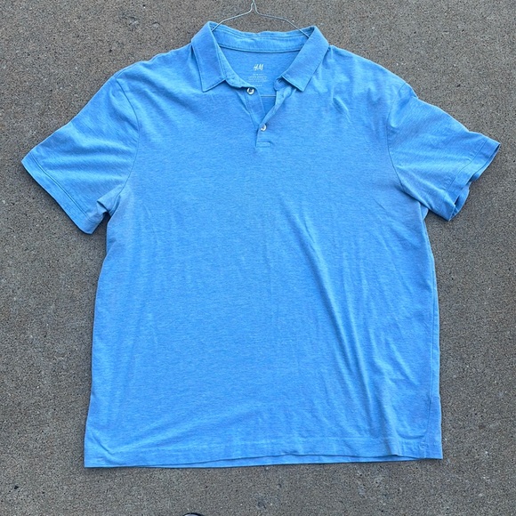 H&M | Shirts | Mens Light Blue Hm Polo | Poshmark
